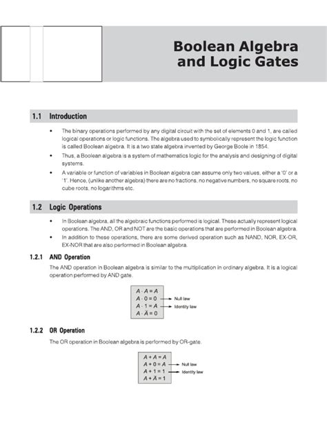 Boolean Algebra And Logic Gates Pdf