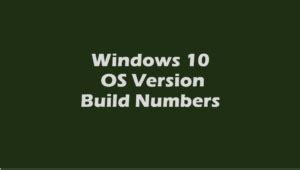 Windows OS Version Build Numbers Complete List