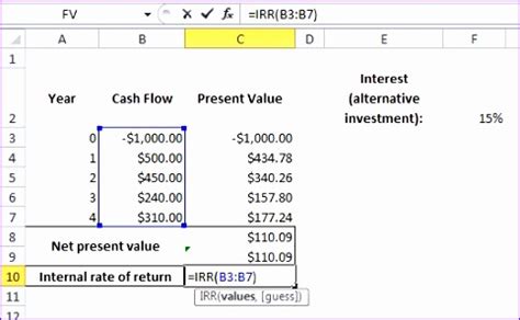 12 Internal Rate Of Return Excel Template Excel Templates Excel Templates