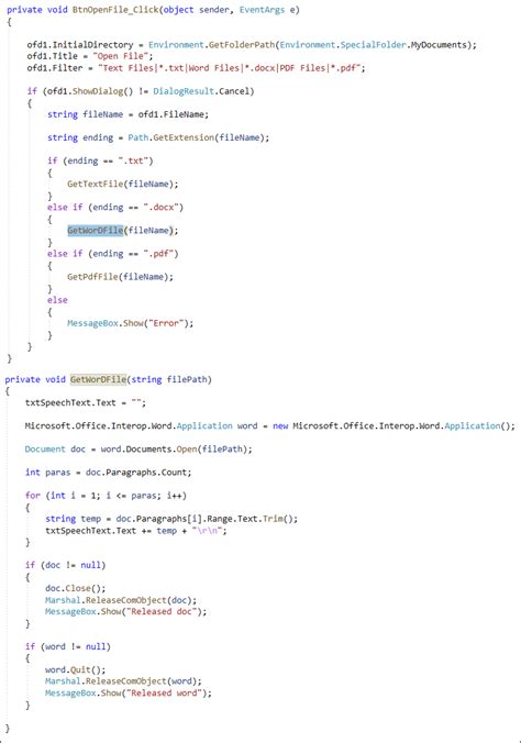 Text To Speech Read Word File
