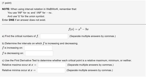 Solved Point NOTE When Using Interval Notation In Chegg