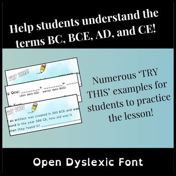 Understanding Telling Time In History BC BCE AD CE By Mountain Pass Learning