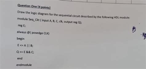 Solved Question One Points Draw The Logic Diagram For Chegg Com