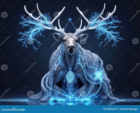 Digital Blue Color Moose Lovely Background Stock Image Cartoondealer