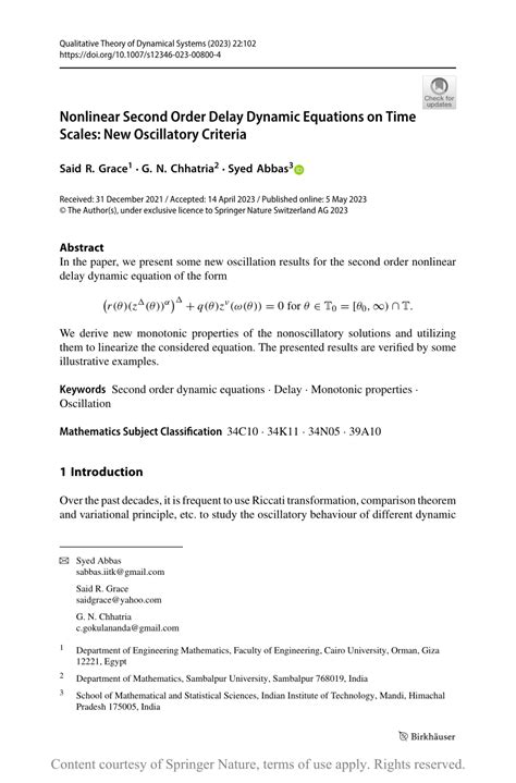 Nonlinear Second Order Delay Dynamic Equations On Time Scales New