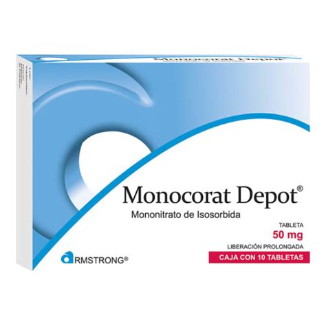 Comprar Monocorat Depot Mononitrato De Isosorbida 50 Mg Con 10 Tabletas
