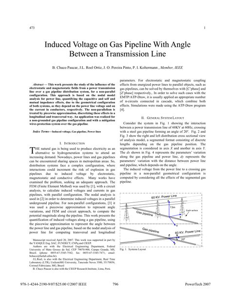Pdf Induced Voltage On Gas Pipeline With Angle Between A Transmission