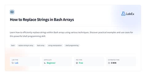How To Replace Strings In Bash Arrays Labex