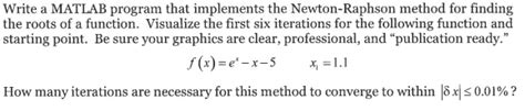 Solved Write A MATLAB Program That Implements The Chegg