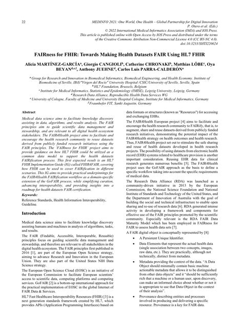Pdf Fairness For Fhir Towards Making Health Datasets Fair Using Hl7 Fhir