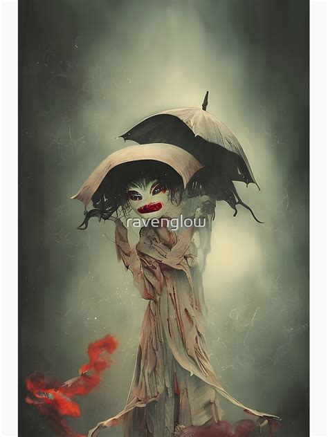 Kasa Obake Japanese Umbrella Ghost Poster For Sale By Ravenglow Redbubble