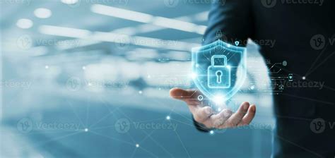 Cyber Security And Network Data Protection Businessman Holding