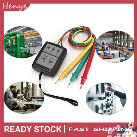 Henye Phase Rotation Meter Indicator 3 Test Leads Sequence Tester New Shopee Malaysia