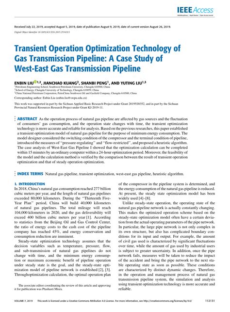 Pdf Transient Operation Optimization Technology Of Gas Transmission
