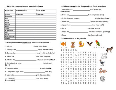 Practice Superlative And Comparative Bec Copia Write The