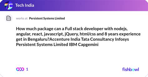 How Much Package Can A Full Stack Developer With N Fishbowl