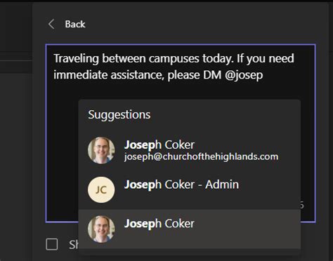Set Your Status In Teams Highlands College