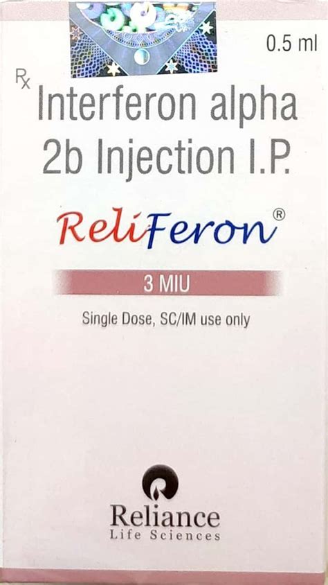 Reliferon 3miu Interferon Alpha 2b Injection At ₹ 485 Vial Intron A In Mumbai Id 25541785573