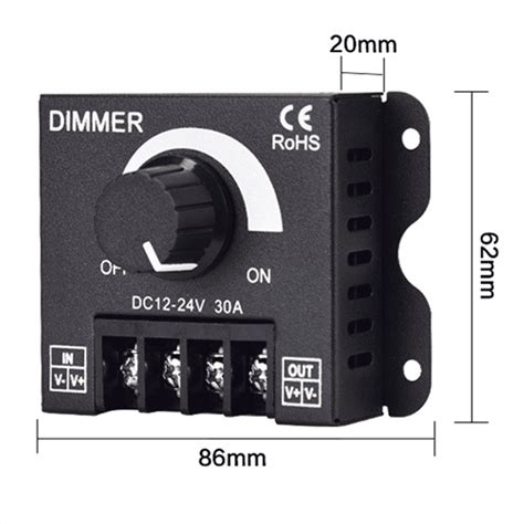 5PCS DC 12V 24V LED Dimmer Switch 30A Voltage Regulator Adjustable Controller For LED Strip