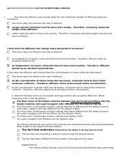 Lab DIFFUSION AND OSMOSIS Docx Lab DIFFUSION AND OSMOSIS BIO HAYDEN MCNEILL LAB BOOK