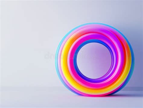 Colorful Geometric Object Placed On A Clean White Surface For Artistic