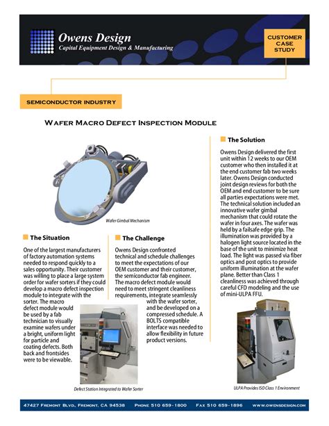 Wafer Macro Defect Inspection Module