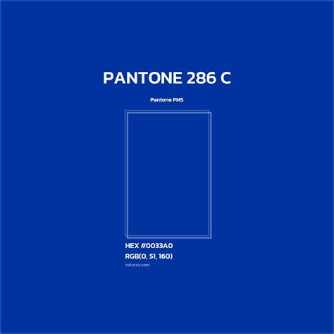 Pantone 286 C Complementary Or Opposite Color Name And Code 0033a0