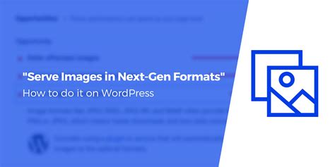 how to serve images in next gen formats on wordpress