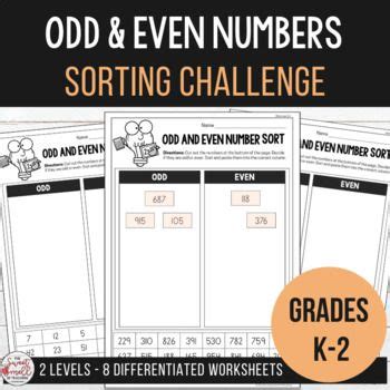 Odd And Even Number Sorting Differentiated Worksheets Algebraic Thinking Math Rotations