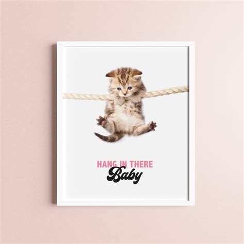 Hang In There Cat Posters Etsy