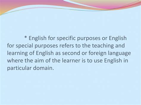 English For Specific Purposes Esp Pptx