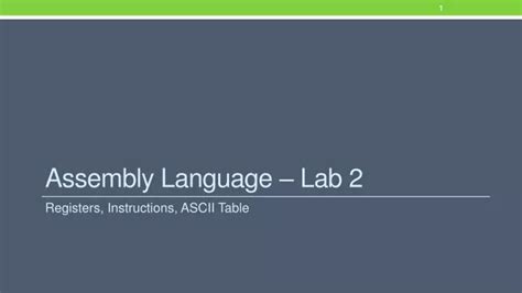 Ppt Assembly Language Lab 2 Powerpoint Presentation Free Download