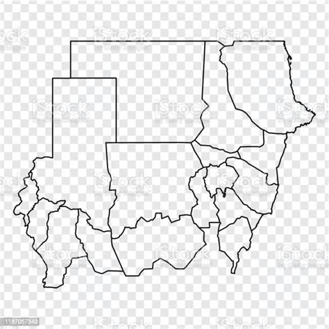 수단의 빈지도 공화국 웹 사이트 디자인 로고 응용 프로그램 Ui에 대한 투명 배경에 지방수단의 높은 품질의지도 아프리카