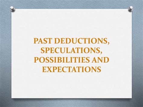 Modals And Expressions Of Deduction Pptx