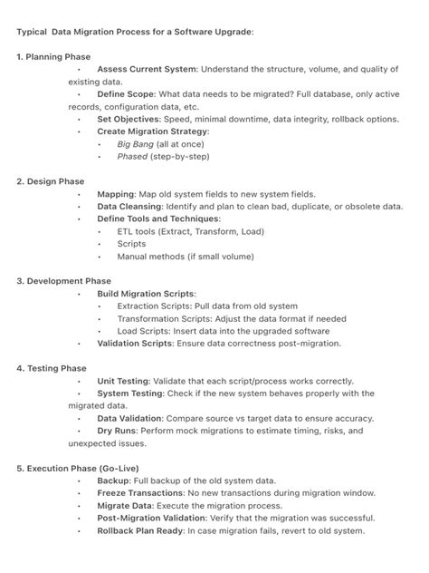 Typical Data Migration Process For A Software Upgradation Pdf