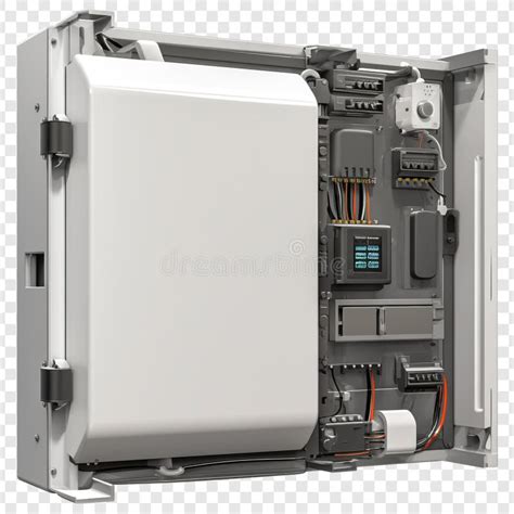 Closeup Of A Solar Panel Inverter With A Detailed View Of Its Internal Components Stock