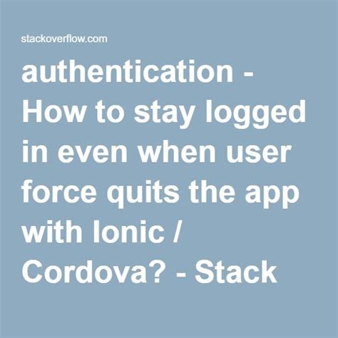 Mastering User Authentication With Ionic And Cordova