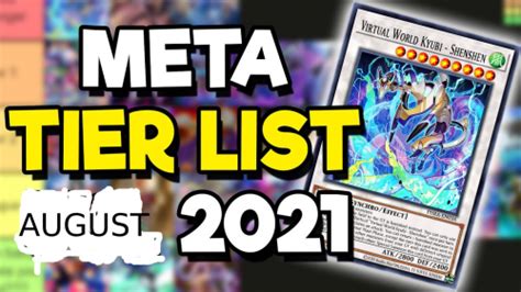 Create A Yu Gi Oh Meta August Tier List TierMaker