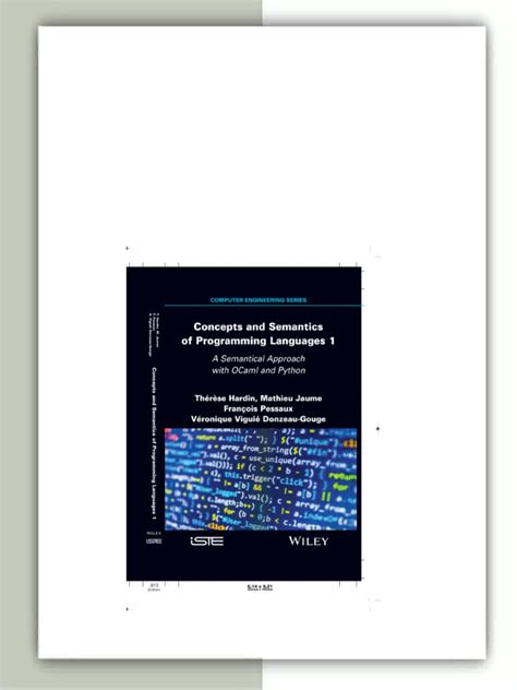 Concepts And Semantics Of Programming Languages 1 A Semantical
