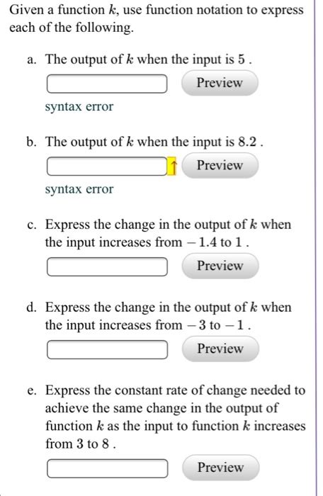 Solved Given A Function K Use Function Notation To Express