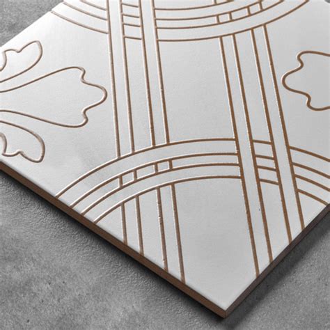 Valencia Matt White And Brown Encaustic Porcelain Tile Temple And Webster