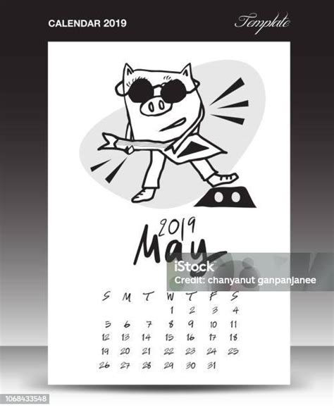 2019 레터링 달력 돼지 달력 수 2019 템플릿 손으로 그린 돼지 만화 벡터 일러스트 엽서 선물 카드 배너 포스터 카드 및 인쇄 중국 달력에 사용 될 수 있습니다 0명에