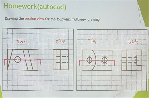 Solved Homework Autocad Drawing The Section View For The Chegg