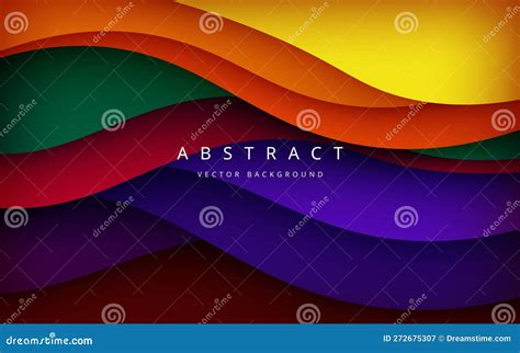 Multi Colored Abstract Colorful Gradient Papercut Overlap Layers Background Stock Vector