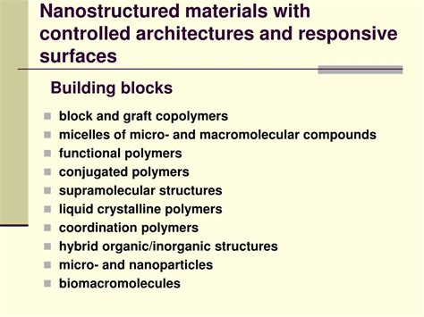 Ppt Functional Polym E Rs Building Blocks For Macromolecular And Supramolecular