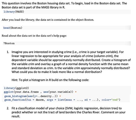 Solved This Question Involves The Boston Housing Data Set