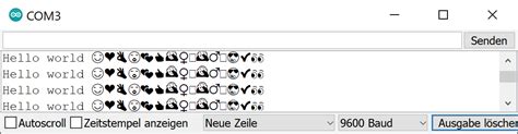 Serial How To Fix The Scambled Output Of The Emojis In Arduino Ide Arduino Stack Exchange