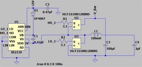 Power Half Bridge Inverter With Ir2110 High Side Control Signal
