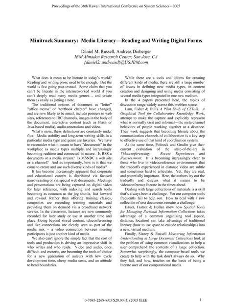 Minitrack Summary Media Literacy Reading And Writing Digital Forms Ieee Conference