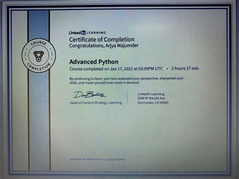Arjya Majumder On Linkedin Python Certificateofcompletion